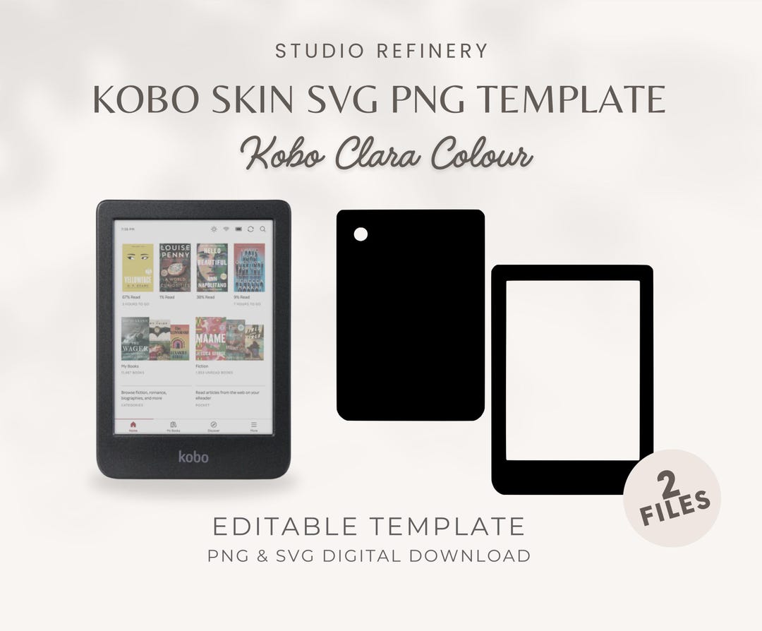 Kobo Clara Colour Skin Cut File Template PNG SVG - Etsy