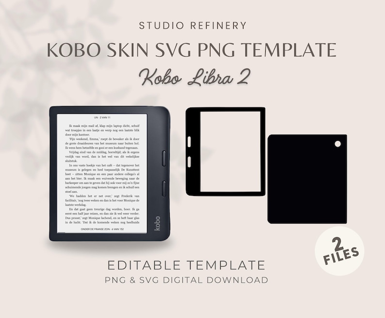 Kobo Libra 2 Skin Template PNG SVG - Etsy