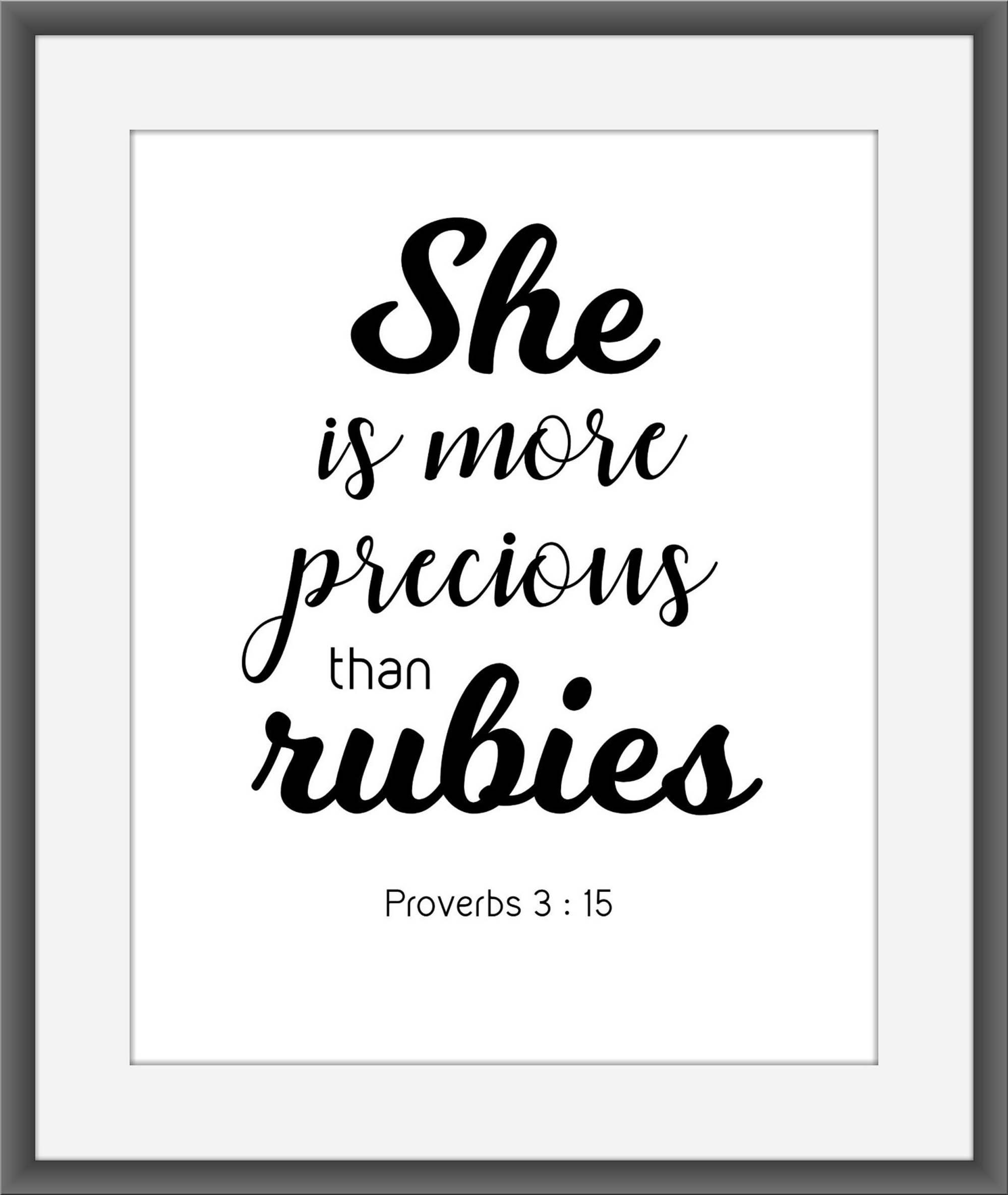 She Is More Precious Than Rubies Printable Proverbs Quote Etsy