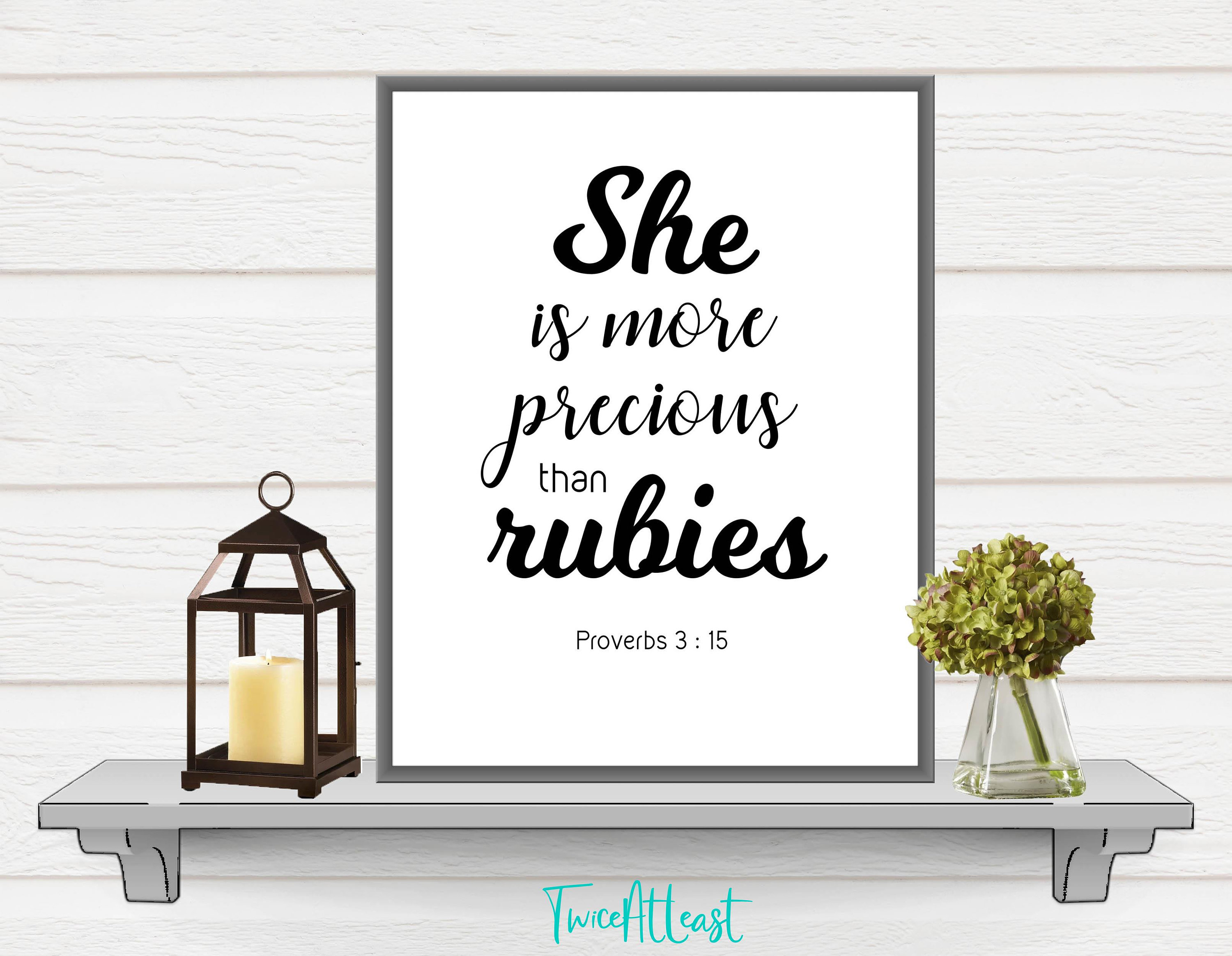 She Is More Precious Than Rubies Printable Proverbs Quote Etsy