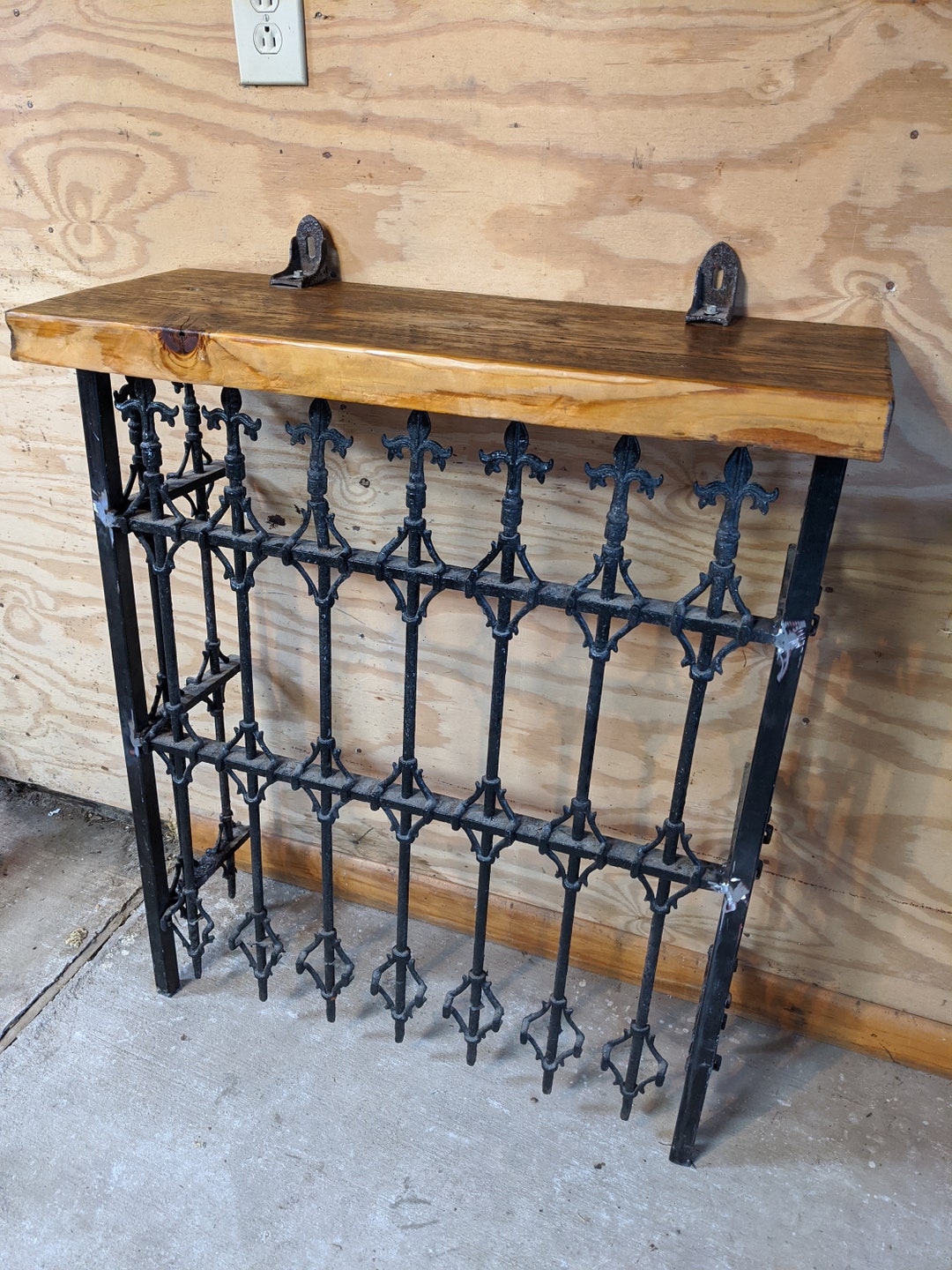 Wood and wrought iron console table store