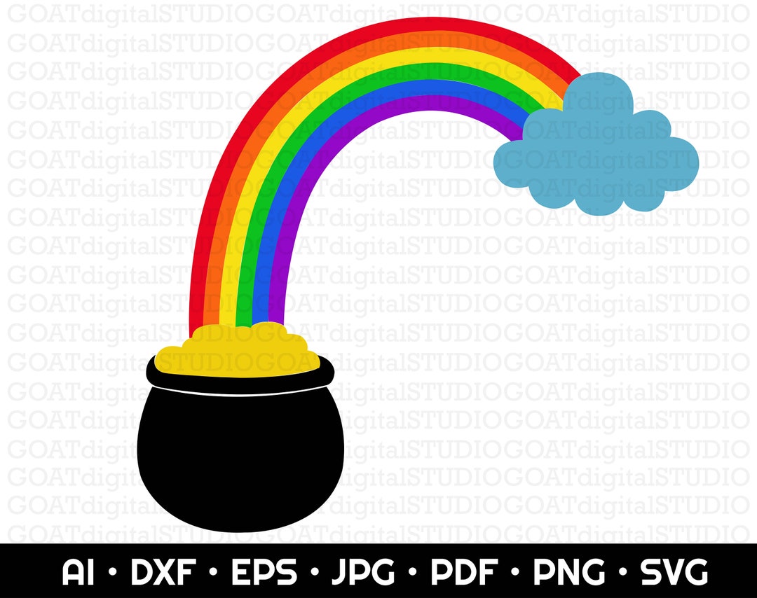 Pot of Gold Rainbow SVG Irish SVG St. Patrick's Day SVG - Etsy UK