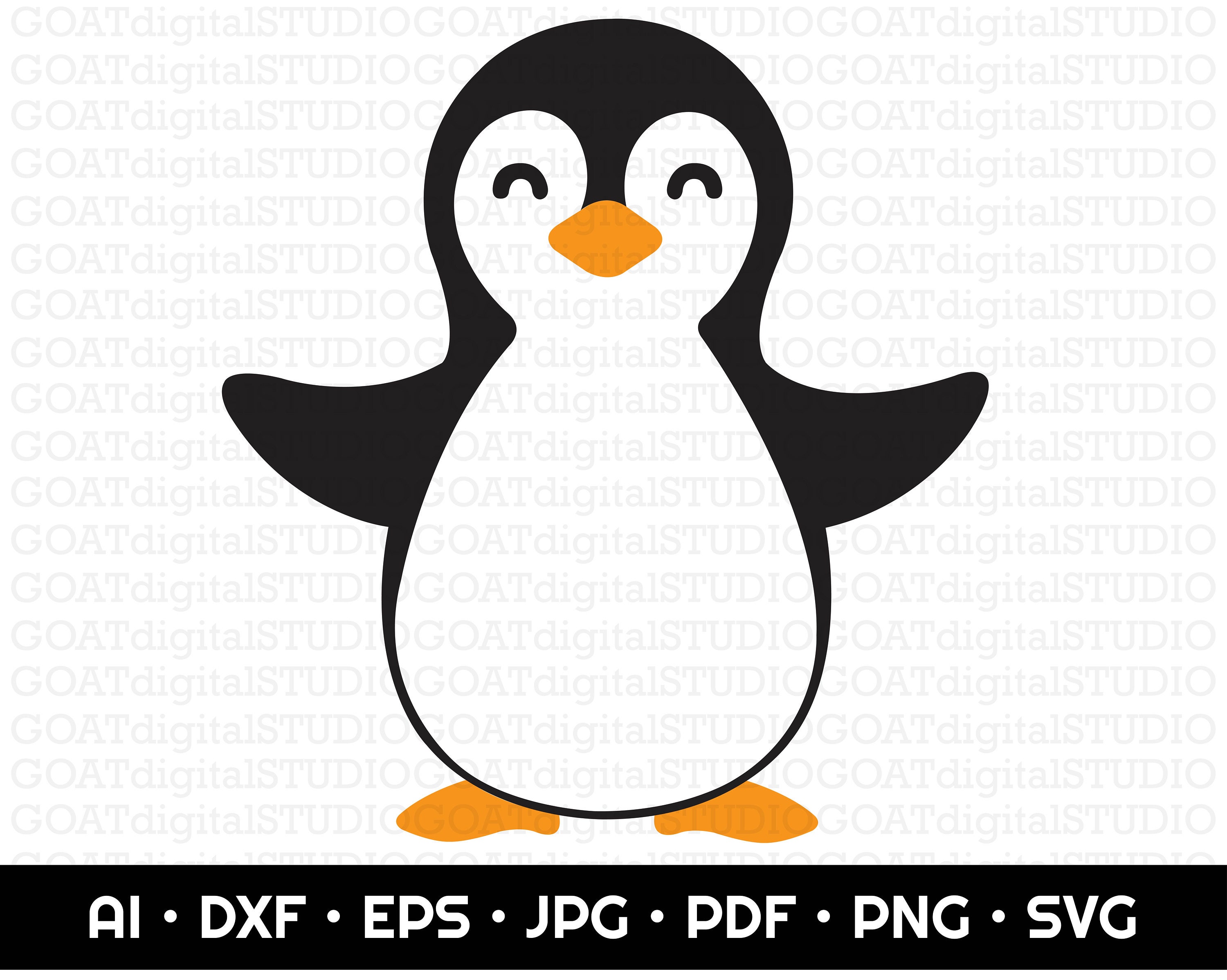 Penguin SVG, Happy Penguin Cutting File, Penguin Clipart, Penguin Decor ...
