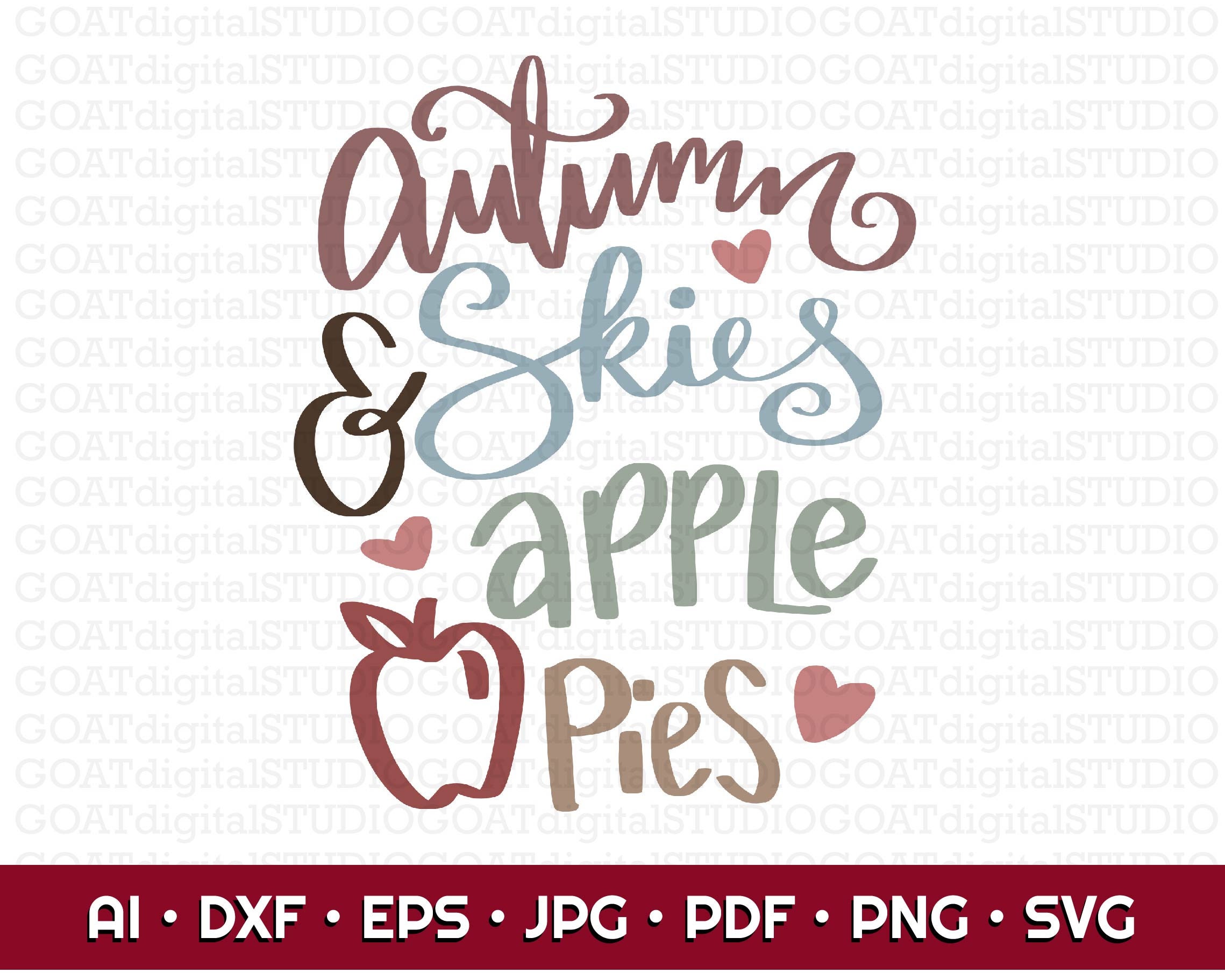Autumn Skies Apple Pies SVG, Fall SVG, Autumn Svg, Thanksgiving Svg ...