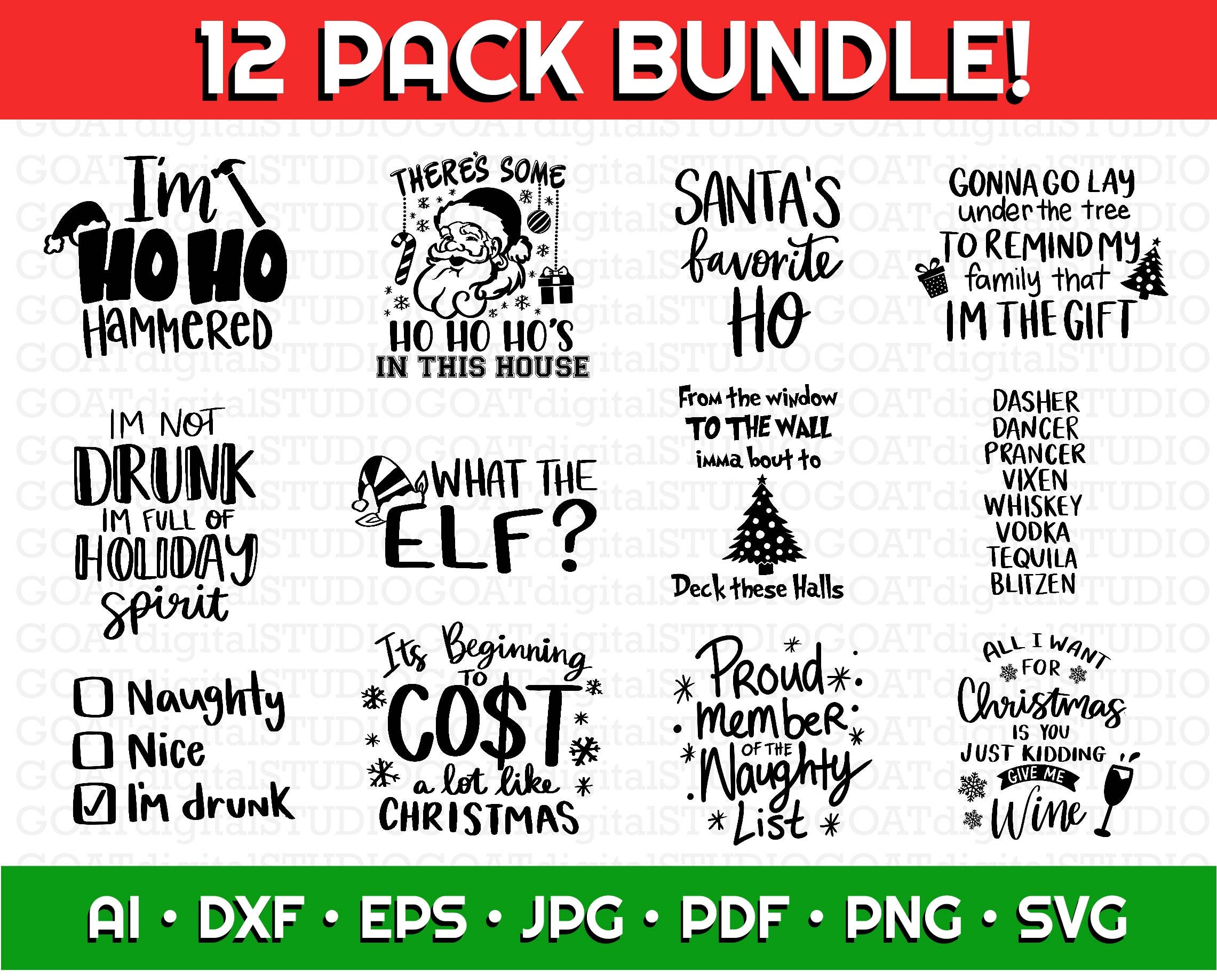 Funny Christmas Svg Bundle Naughty Svg Adult Christmas Svg Etsy
