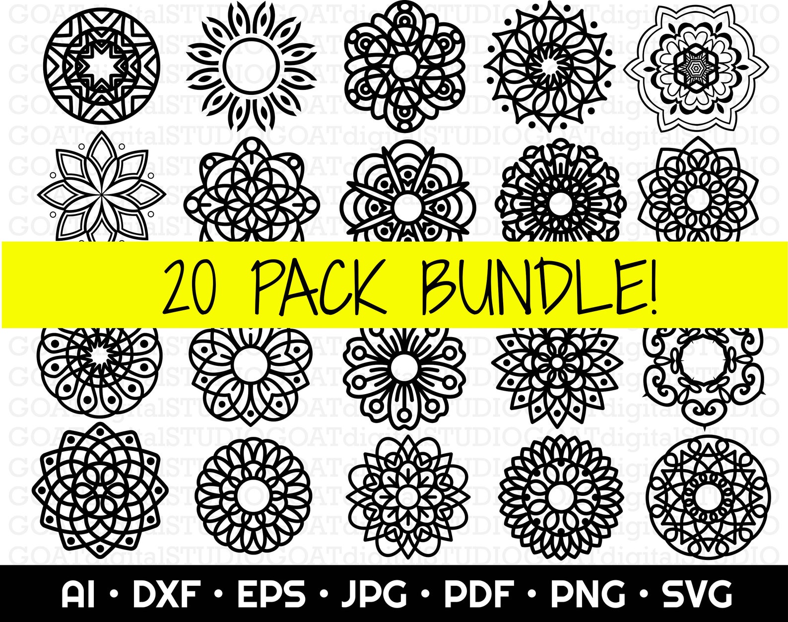 Mandala SVG Bundle, Zentangle Svg, Mandala for Cricut, Clipart, Mandala ...