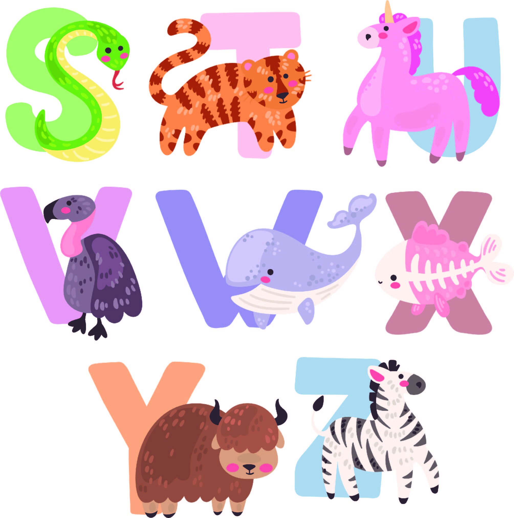 Cute Animals Alphabet Svg, Animal Alphabet Bundle Svg, A-Z Animals Svg ...