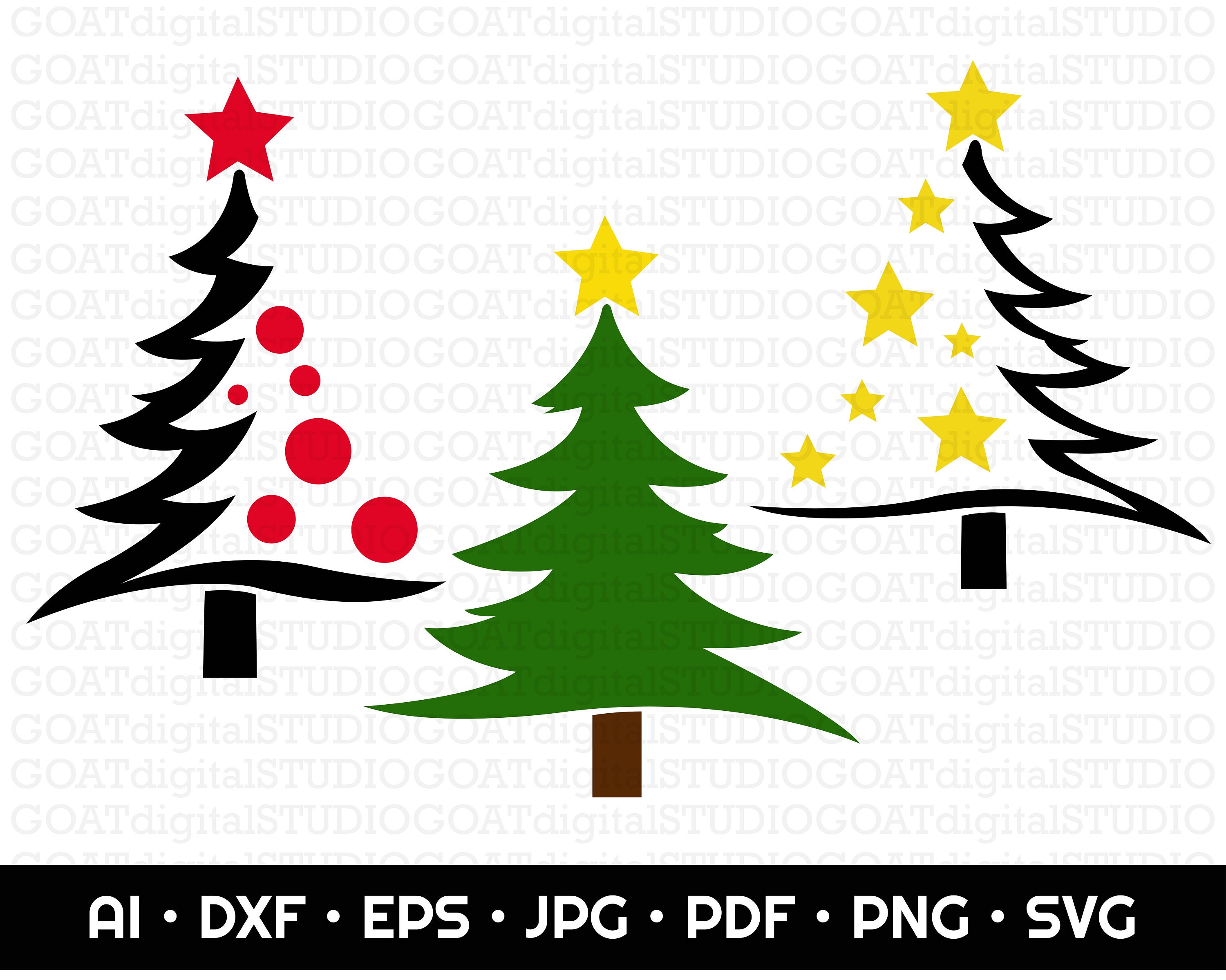 Christmas Tree SVG Bundle Pine Tree SVG Christmas Tree Svg - Etsy