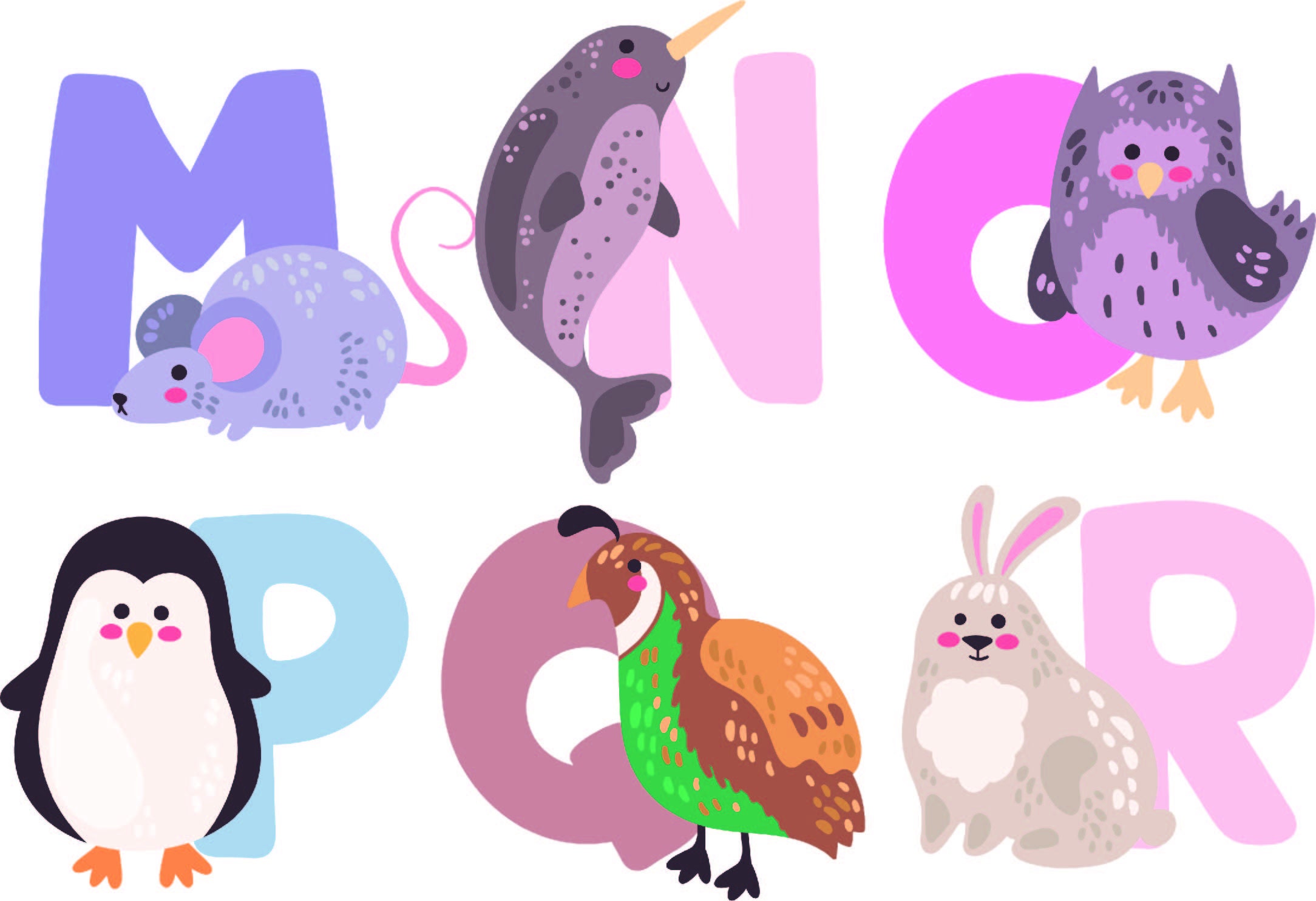 Cute Animals Alphabet Svg, Animal Alphabet Bundle Svg, A-Z Animals Svg ...