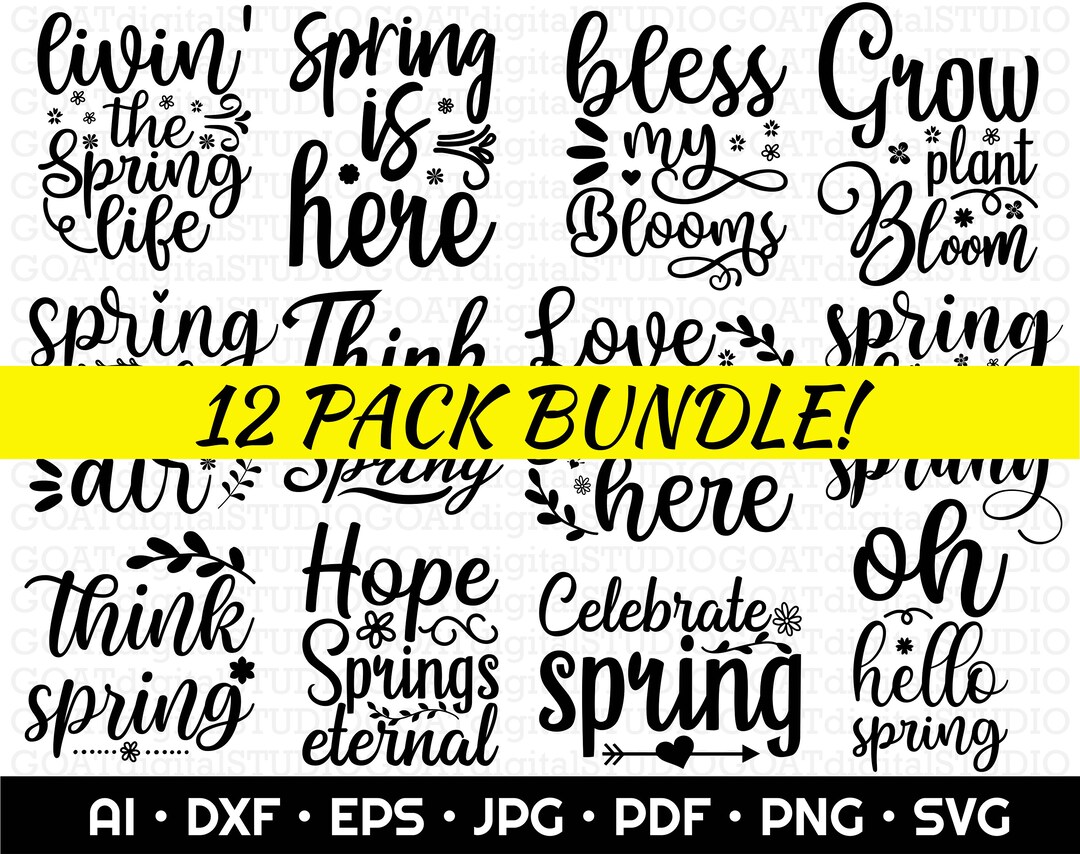 Spring SVG Bundle, Easter SVG Bundle, Welcome Spring SVG, Flower Svg, Hello Spring, Easter Svg ...