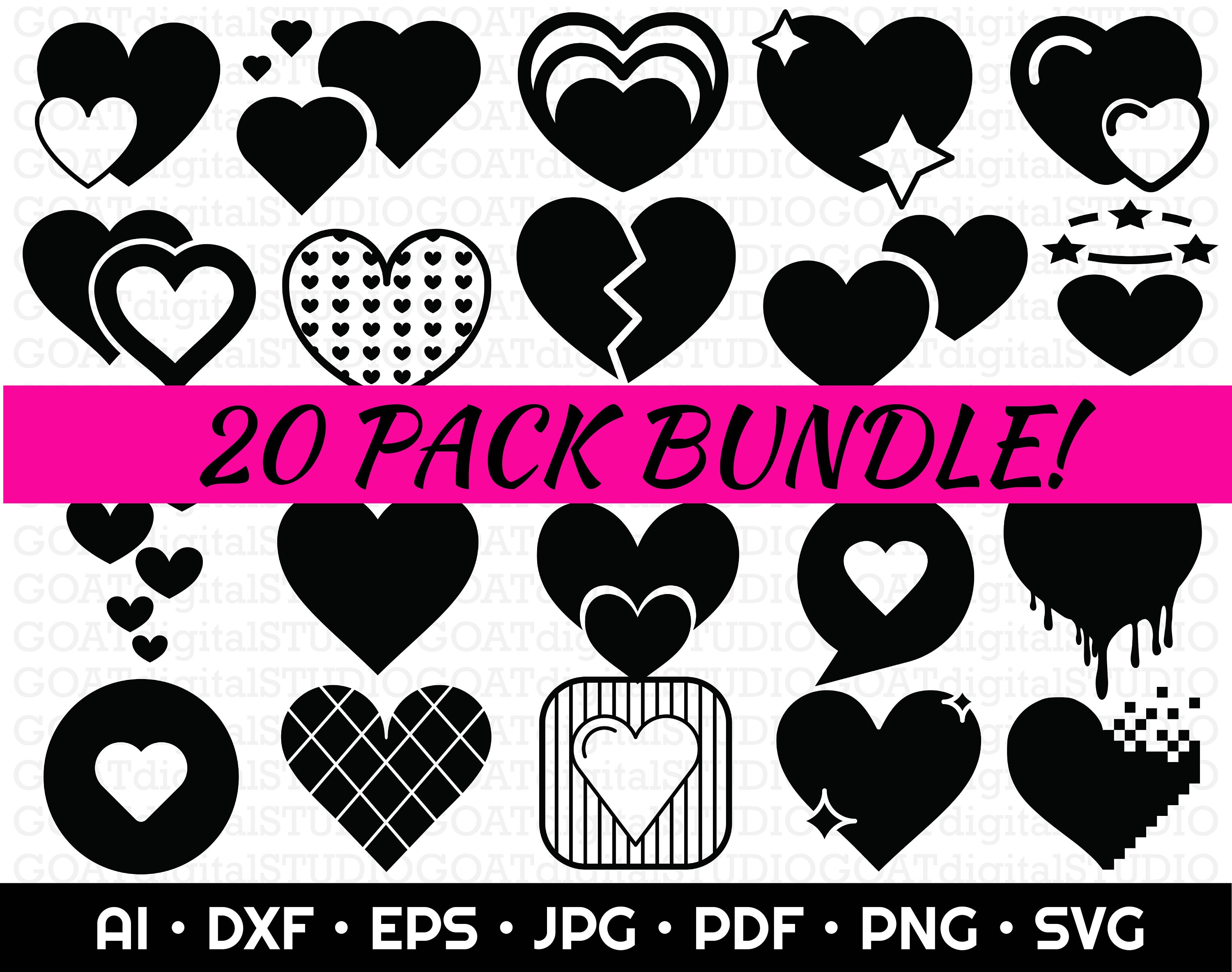 Heart Bundle Svg Heart SVG Sketchhand-drawn Heart - Etsy