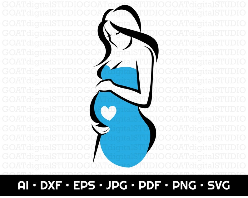 Pregnant Woman Svg Silhouette Pregnant Woman Mothers Etsy