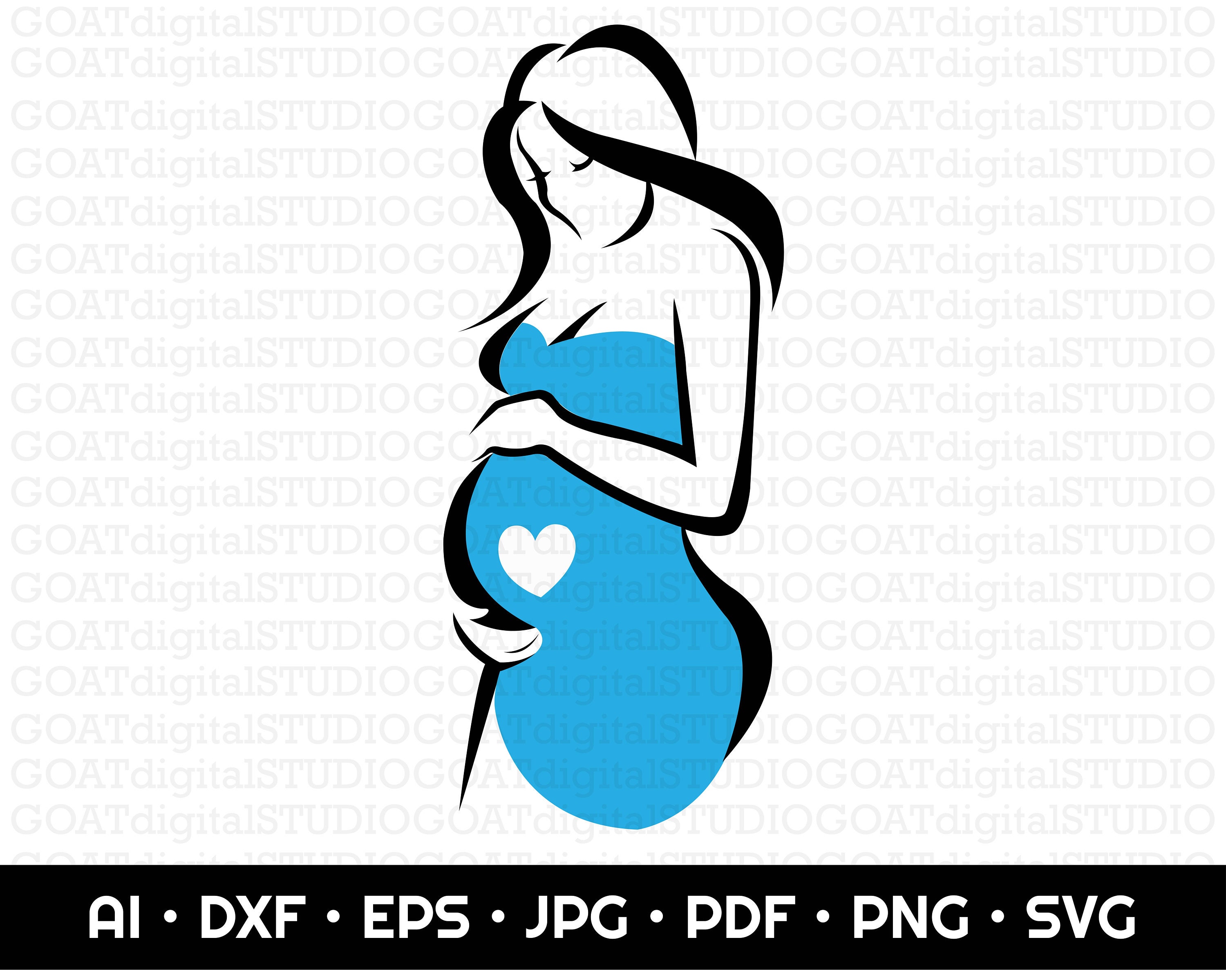Pregnant Woman Svg Silhouette Pregnant Woman Mothers Etsy