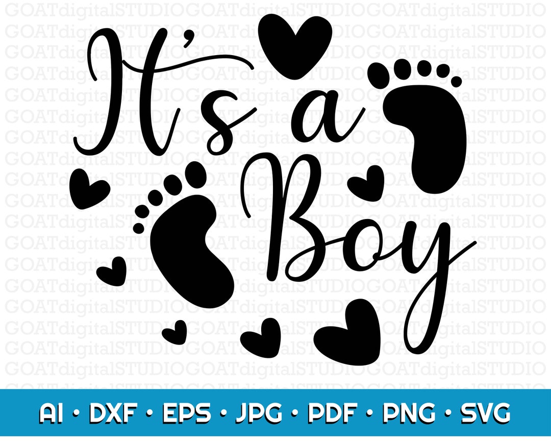 It's a Boy Svg, Baby Footprint Svg, Baby Boy Svg, Footprint Clipart ...