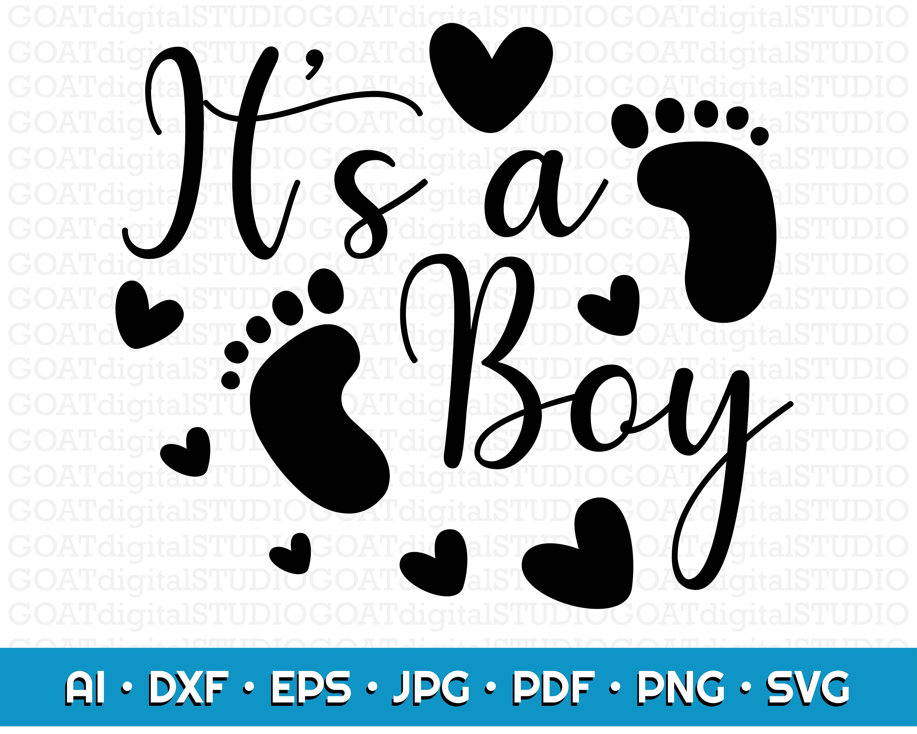 It's a Boy Svg, Baby Footprint Svg, Baby Boy Svg, Footprint Clipart ...