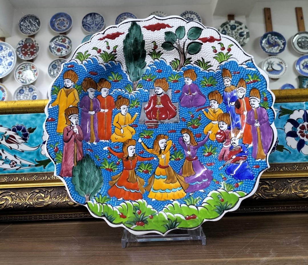 Handmade Miniature Design Turkish Relief Ceramic Dinnerware Plate - Etsy