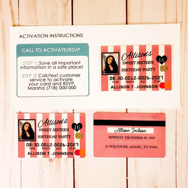 Credit Card Invitation - Etsy