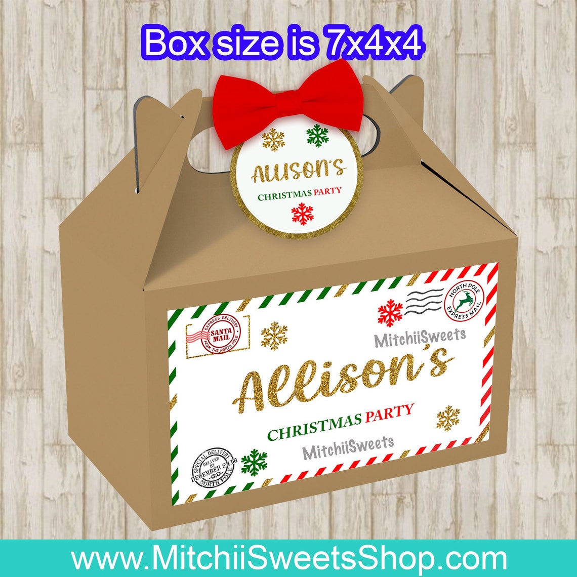 Personalized Christmas Box christmas Box Party Favors - Etsy