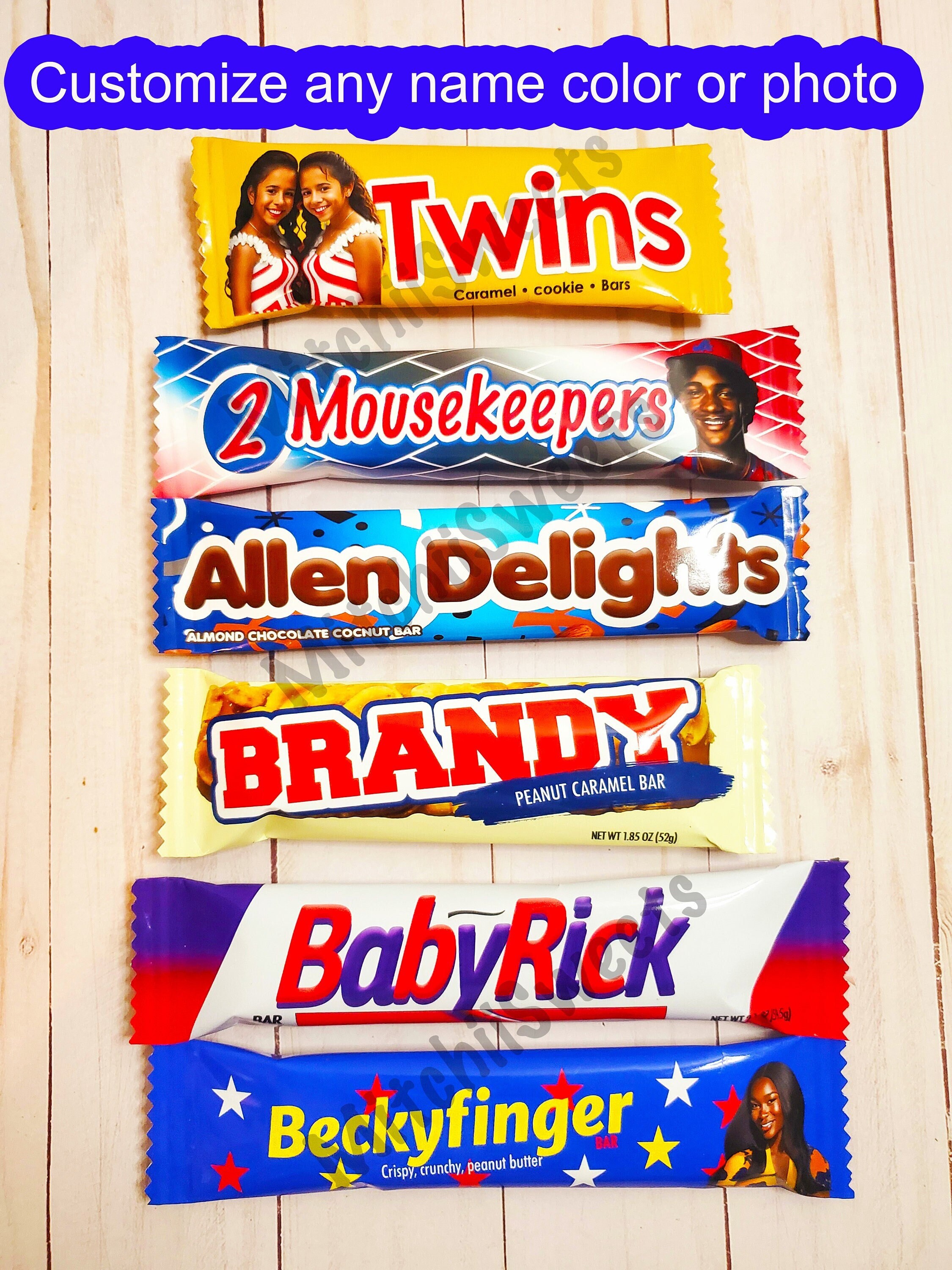 Personalize Name Chocolate Bars Candy Bars Birthday Party any Name Logo ...