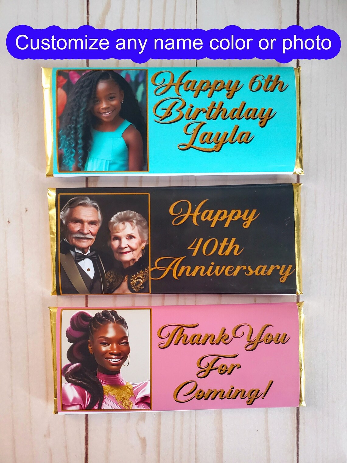 Personalized Gold Foil 40th Birthday Candy Bars. CANDY - Etsy