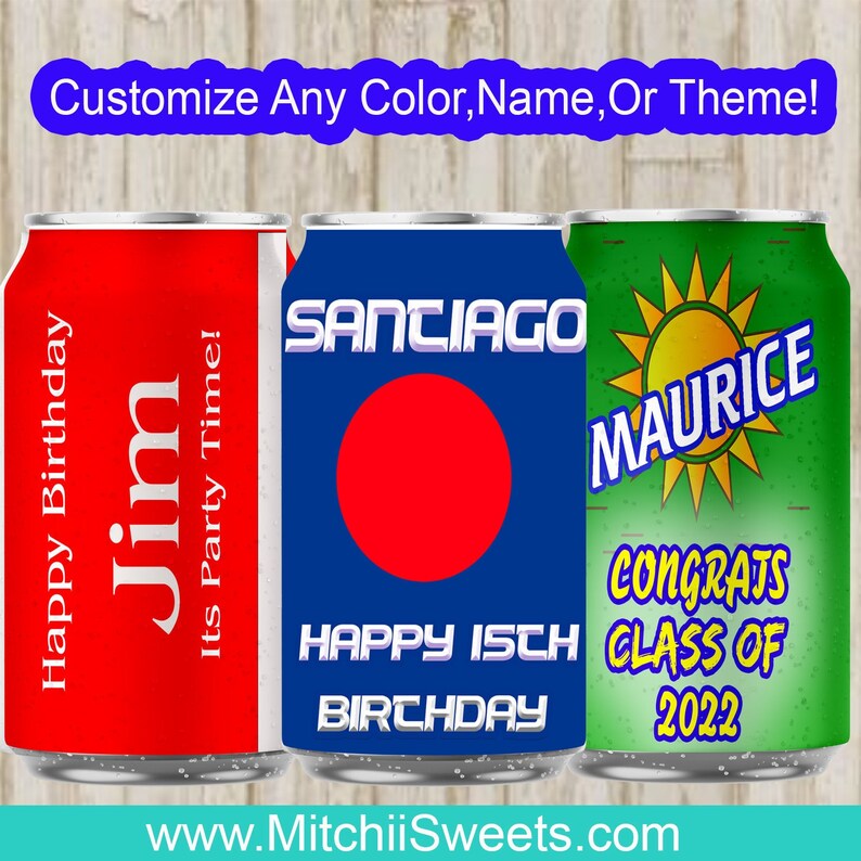 Soda Can Labels Juice Labels Water Bottle Labels Wrappers - Etsy