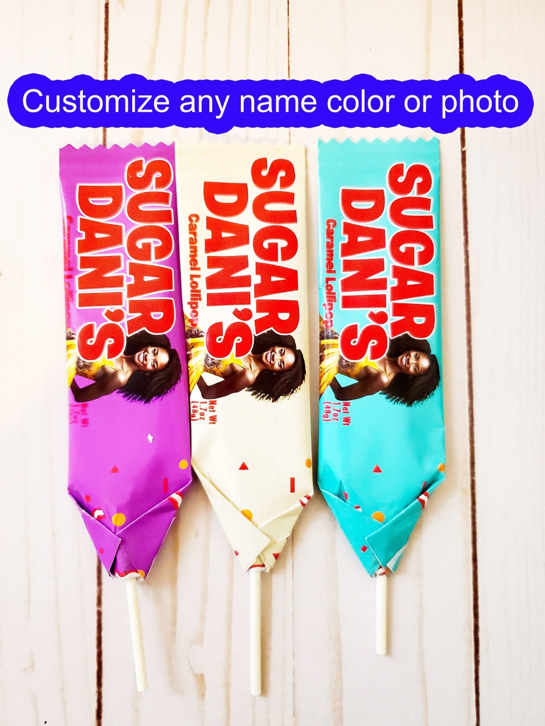 Personalized Name Caramel Lollipop Birthday Party Custom Caramel-custom ...