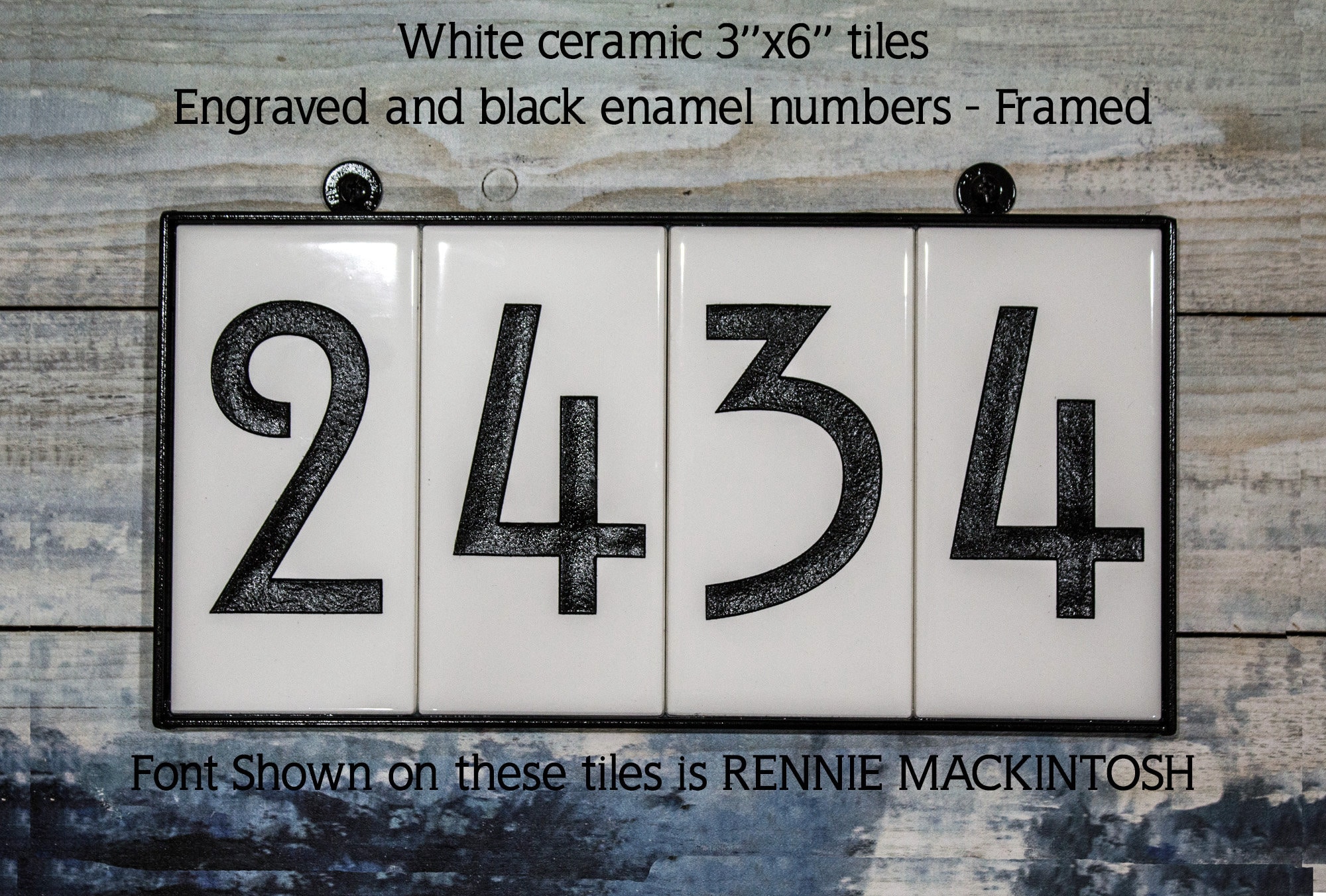 Signs Craftsman style, House address WHITE Ceramic tile numbers Modern ...