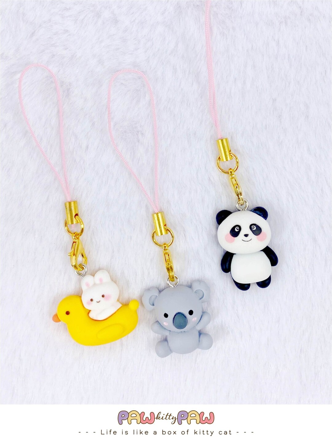 Pca-029-kawaii Bunny and Panda Charms, Cute Koala Usagi Keychain, Koala ...