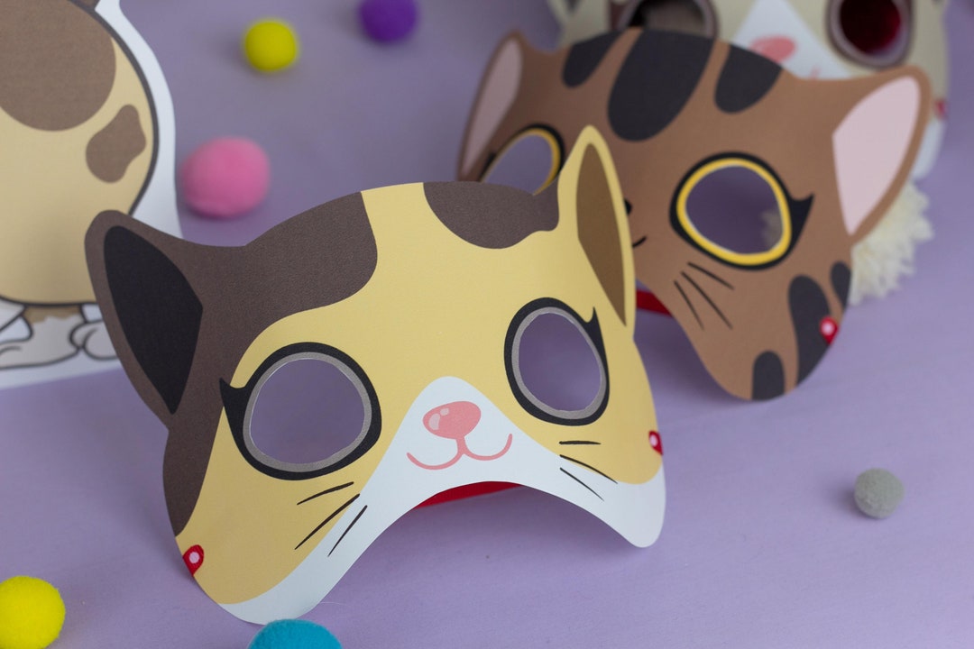 Cat Printable Party Mask | Digital Instant Download | Kitty Cat Mask ...