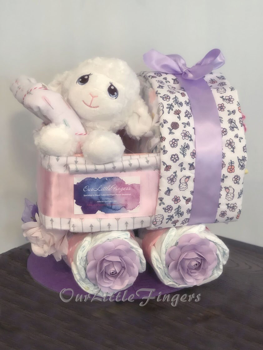 Stroller Diaper Cake Baby Diaper Cake Girl Diaper Cake Baby - Etsy