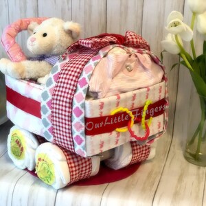 Stroller Diaper Cake, Baby Diaper Cake, Girl Diaper Cake, Baby Carriage ...