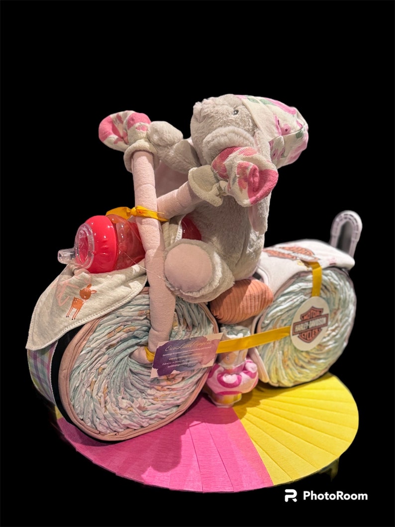 Motorcycle Diaper Cake, Girl Diaper Cake, Unisex Diaper Cake, Baby ...