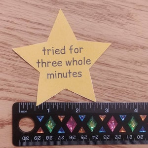 PRINTABLE Not Accomplishment Star Sticker Sheet With 6 Jumbo Stickers ...