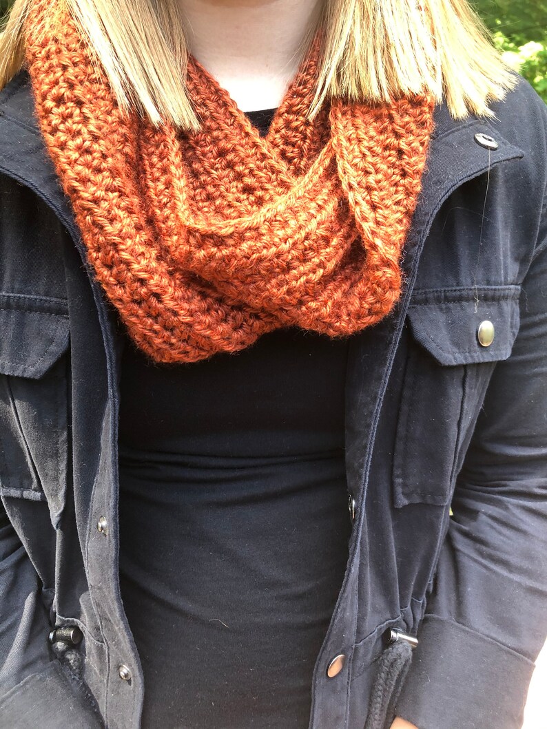 Pumpkin Spice Infinity Scarf - Round Scarf - Cowl - Crochet Accessories ...
