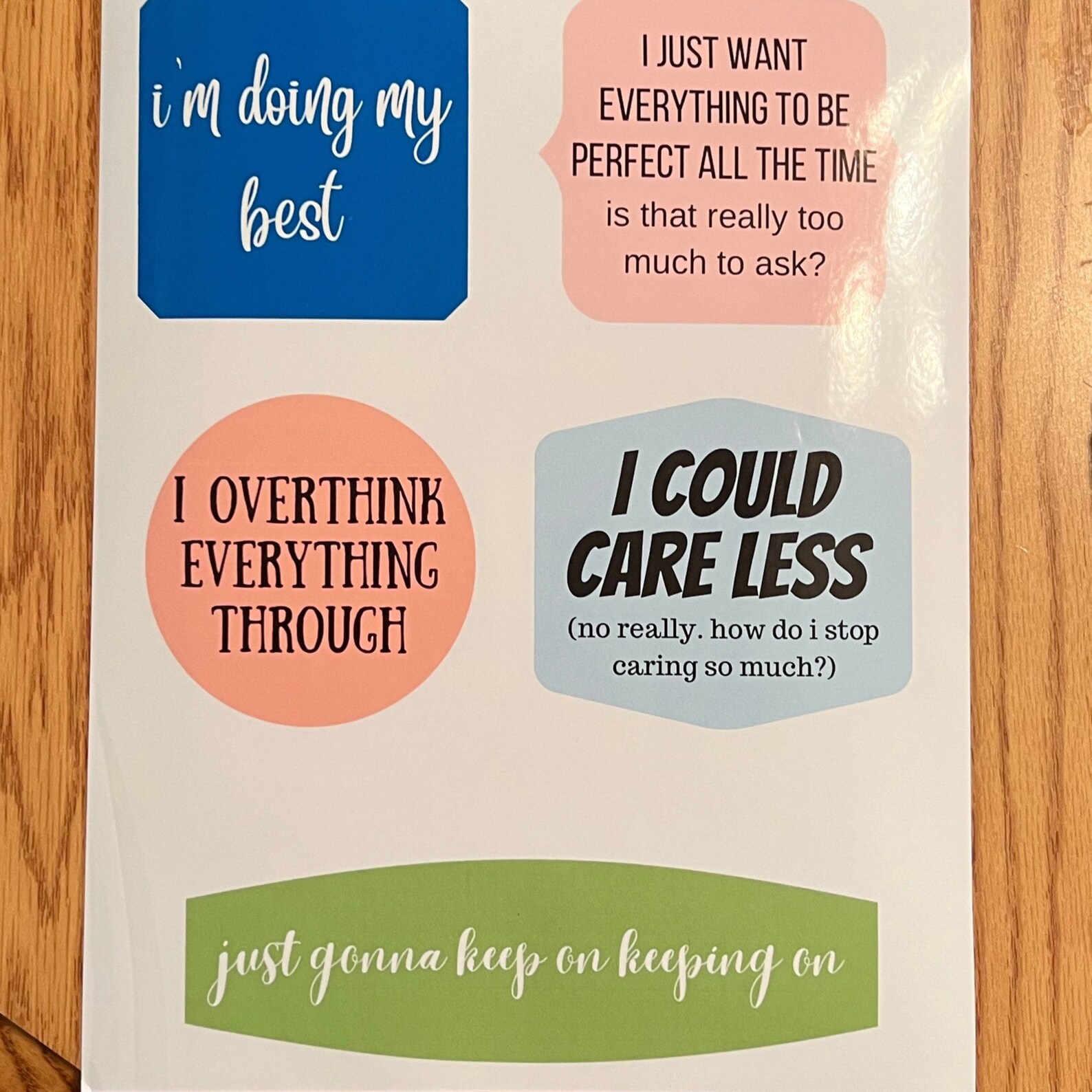 Jumbo Trying My Best Sticker Sheet Doing My Best Caring - Etsy