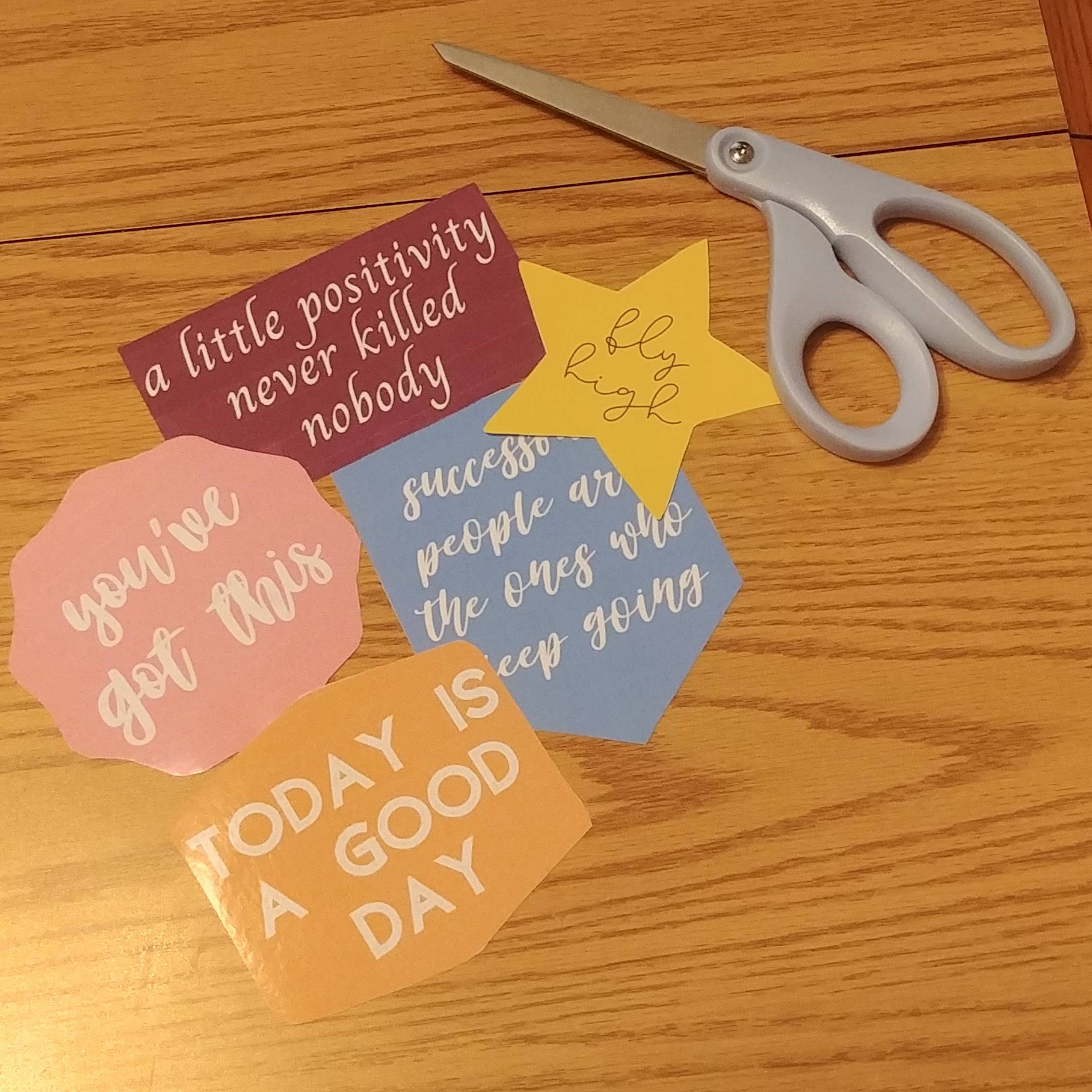 PRINTABLE Large Sticker Sheet With Positive Vibes - 5 Jumbo Stickers ...