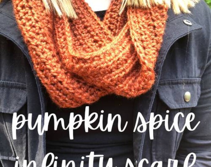 Pumpkin Spice Infinity Scarf - Round Scarf - Cowl - Crochet Accessories ...