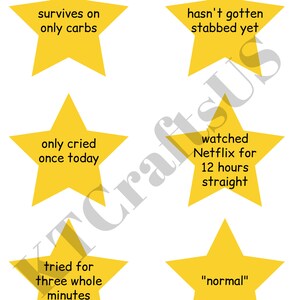 PRINTABLE Not Accomplishment Star Sticker Sheet With 6 Jumbo Stickers ...