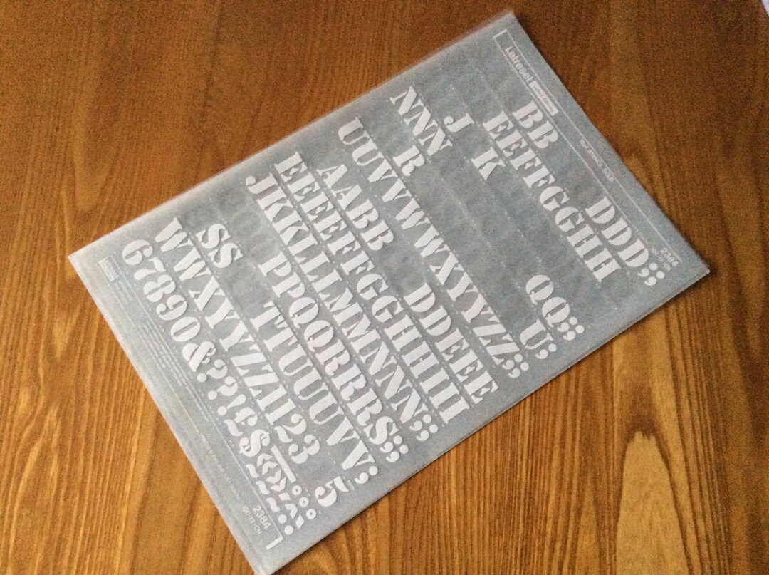 Vintage Letraset Dry Transfer White Instant Lettering 72pt Stencil Bold ...