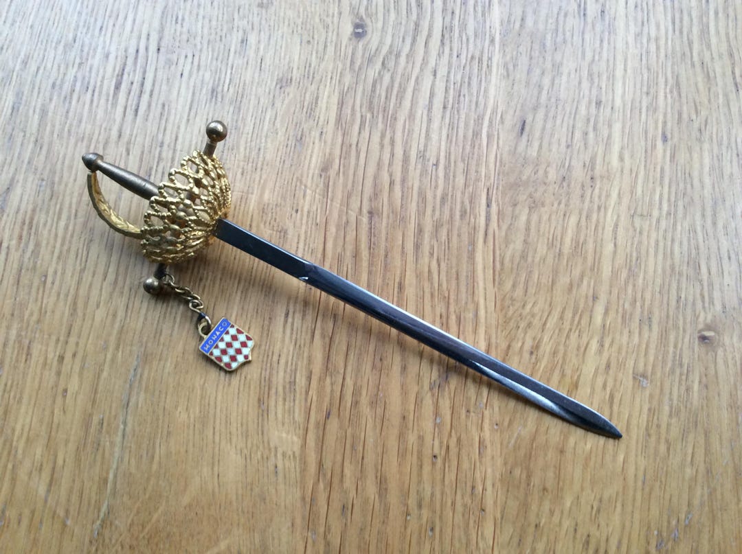 Vintage Metal Small Medieval Inox Sword Miniature Highly Desk Ornament ...