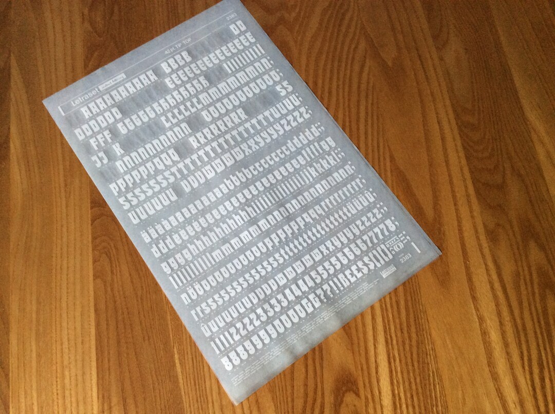 Vintage Letraset Dry Transfer White Instant Lettering Sheet - Etsy