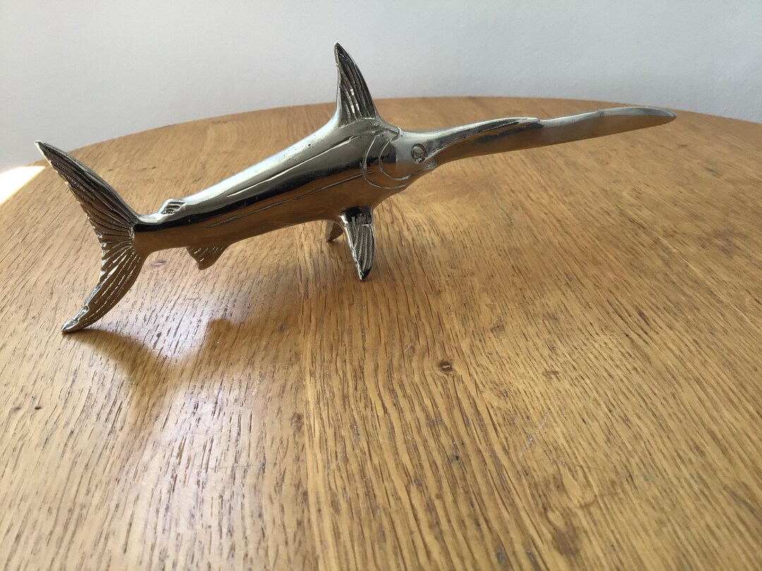 Figural White Metal Swordfish Page Marker Page Turner Desk Accessory ...