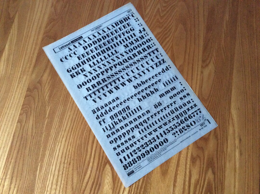 Vintage Letraset Dry Transfer Black Instant Lettering Sheet - Etsy
