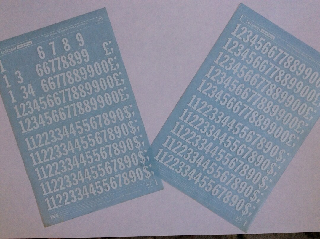 Printed in England Vintage Letraset Dry Transfer Sheet Bold White 96pt ...