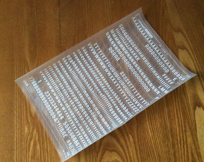 Vintage Letraset Dry Transfer White Instant Lettering Sheet 336 36pt ...