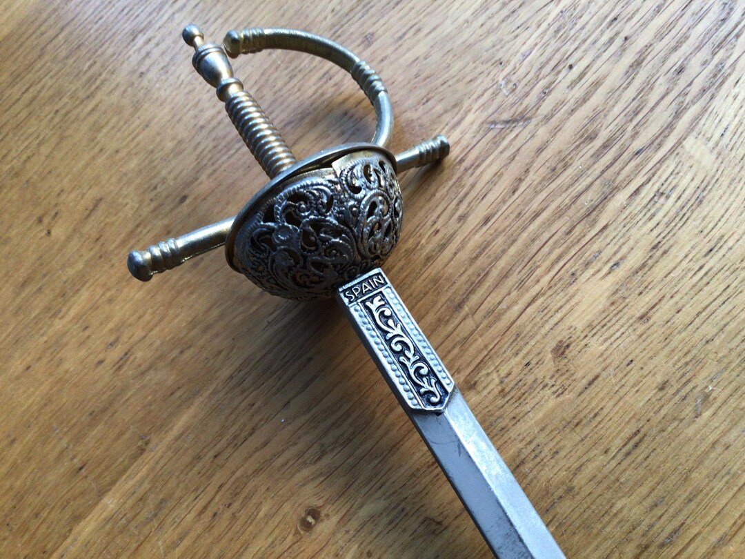 Vintage Novelty Miniature Sword Letter Opener: Ornate Pierced Details ...