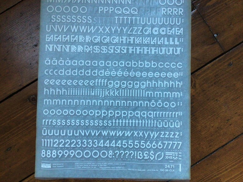 Vintage Letraset 2471 White Dry Transfer Sheet: 36pt Avant Garde Gothic ...