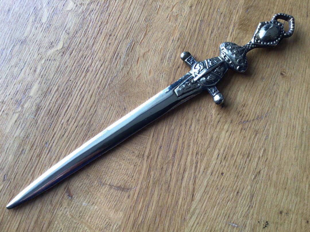 Vintage Brass Miniature Medieval Sword Letter Opener Page Marker Page ...