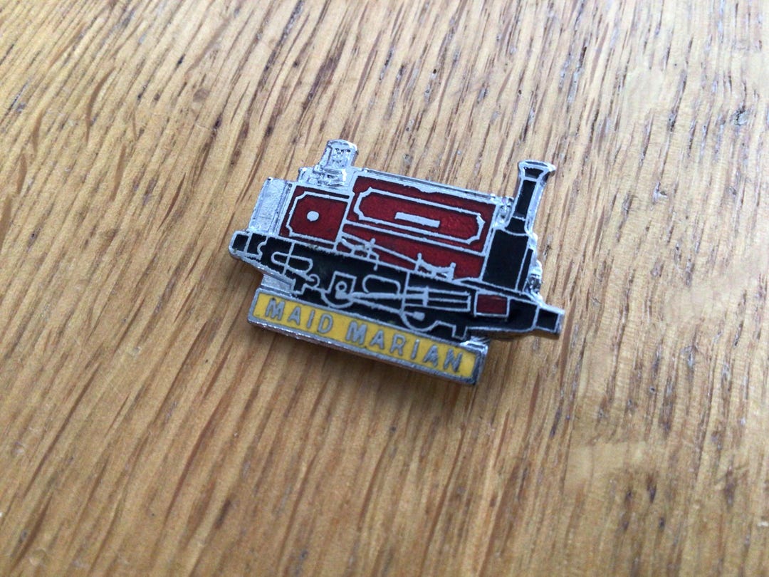 Vintage Train Locomotive Pin Badge Enamel Railway Interest Maid Marian ...