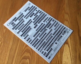 Vintage Letraset Dry Transfer White Instant Lettering Sheet 720 60pt ...